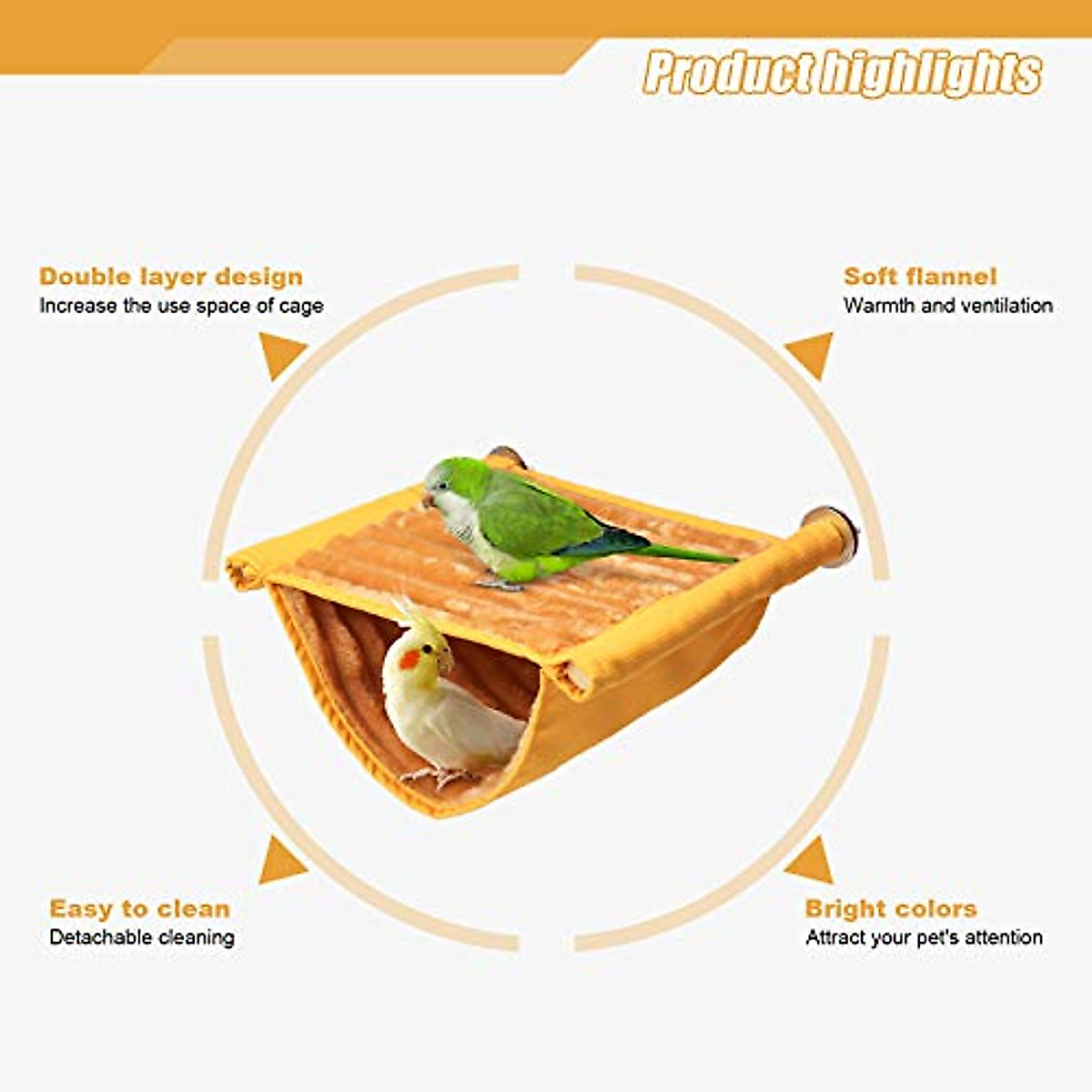 Bird Nest House Winter Warm Parrot House Bed Hammock Tent Toy Bird Cage Perch Stand for Parrots Budgies Parakeet Cockatiels Lovebird Cockatoo Finch Hamster Chinchilla and Other Small Animals (H01)