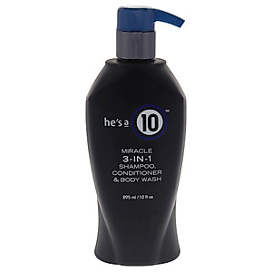 It's a 10 Haircare He's A Miracle 3-in-1 Shampoo, Conditioner and Body Wash, 10 fl Ounces