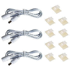 Litever 3-Pack Extension Cable White 3.3 FT/1 Meter 20 awg, Male to Female Jump Cord, 5.5mm x 2.1mm Universal DC Barrel Connector, for Power Adapter for LED Lighting Strips, Security Cameras.