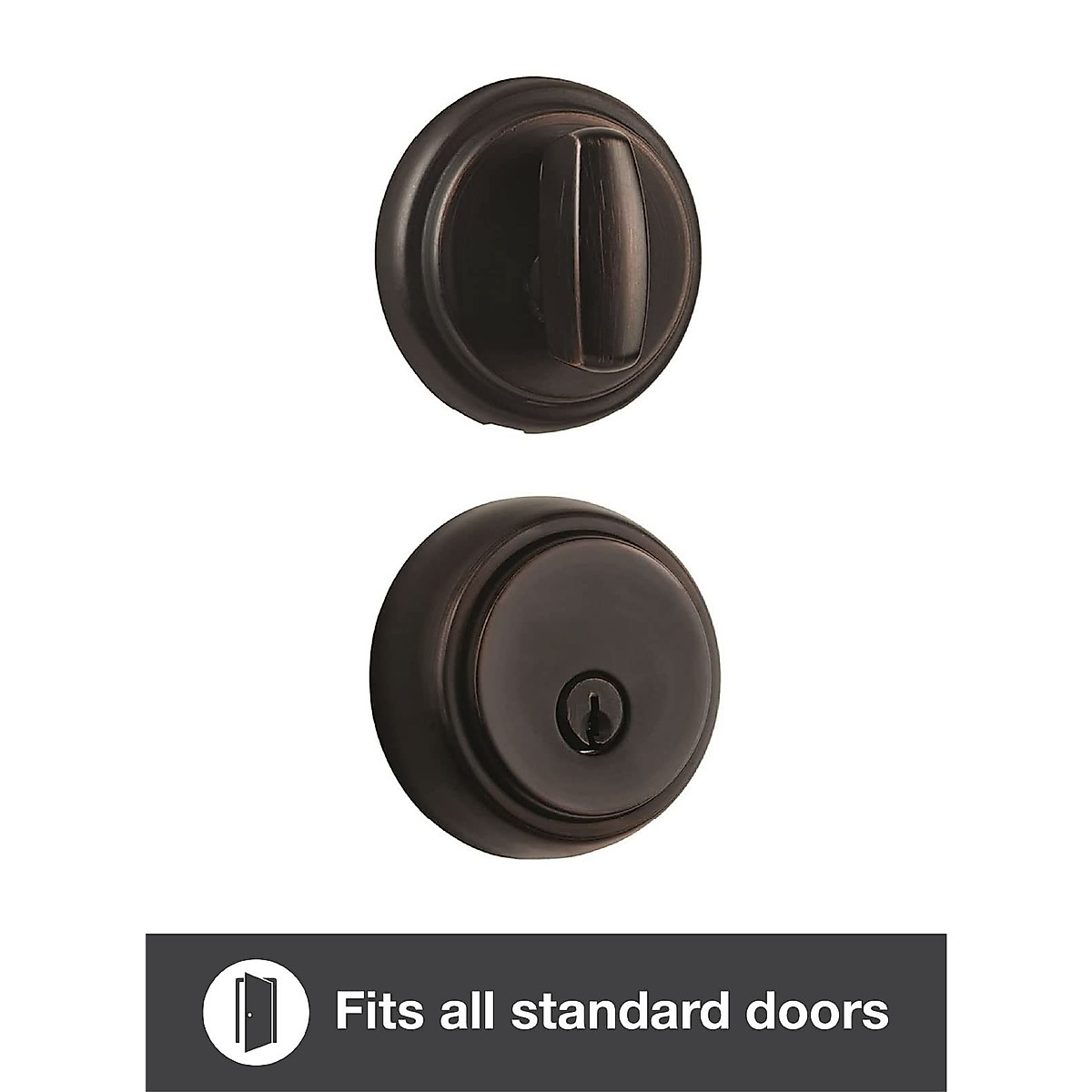 BRINKS - Amberhall Push Pull Rotate Keyed Deadbolt, Tuscan Bronze - Built for Rigorous Residential Protection, ANSI Grade 2 Security