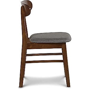 New Classic Furniture Morocco Dining Chair with Cushion, Set of 2, Dark Gray