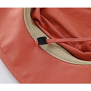 Home Prefer Summer UPF 50+ Men's Sun Hat Wide Brim Fishing Hat Womens Bucket Safari Hat (Burnt Orange)