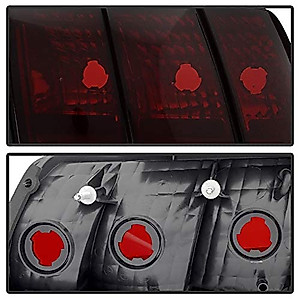 ACANII - For 1999-2004 Ford Mustang Red Smoked Tail Lights Brake Lamps 99-04 Pair Set Replacement Driver+Passenger Side