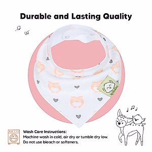 8-Pack Organic Baby Bandana Drool Bibs for Girls - Super Absorbent Baby Bibs for Baby Girls, Baby Boys, Soft Cotton Bandana Bibs, Baby Drool Bib, Teething Bibs for Infant, Toddler, Bib(Pink Dreams)