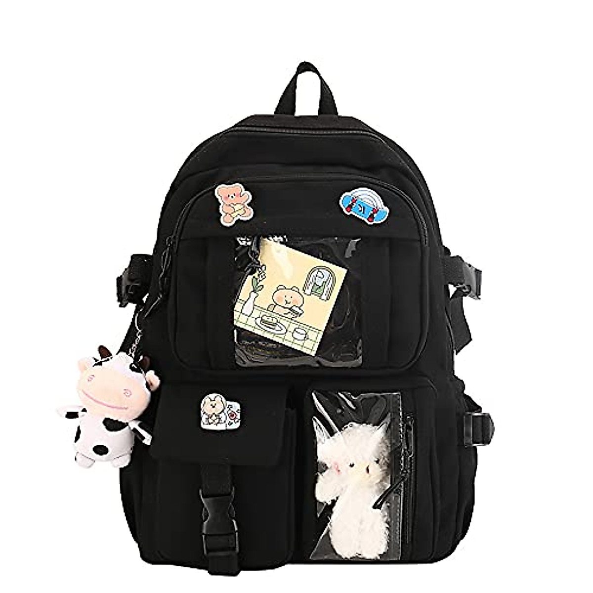 Sunny Fanny OU Aesthetic Backpack.Japanese Kawaii Backpacks School Bag With Pendant. Small Backpack. School Supplies