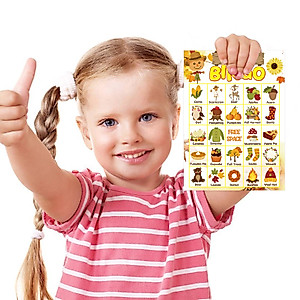 Fall Bingo Game for Kids 24 Players Happy Harvest Thanksgiving Party Game Supply