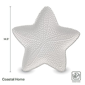 Fitz and Floyd Fitz & Floyd Coastal Home Starfish Platter, 14.5 Inch, White
