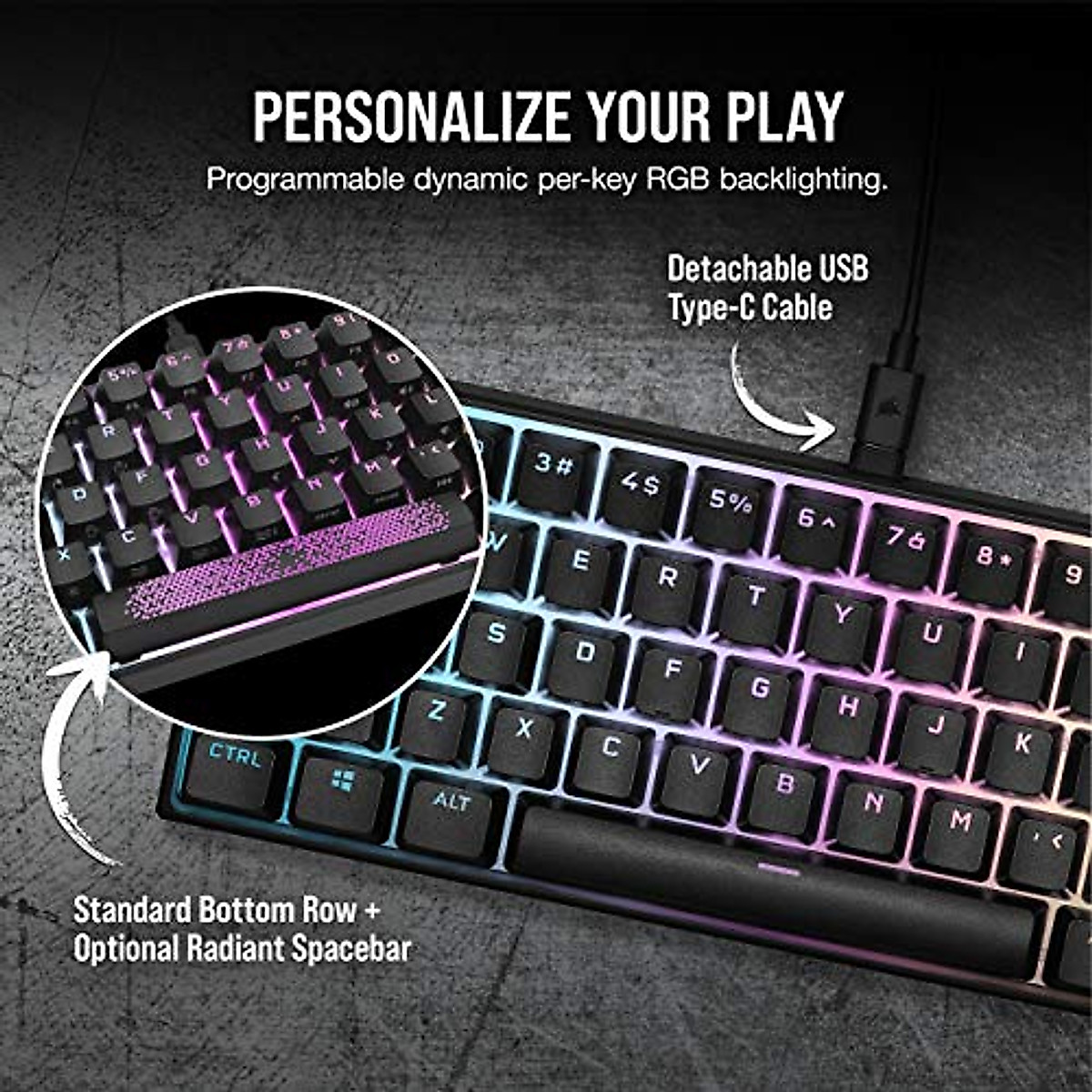 Corsair K65 RGB Mini Gaming Keyboard - Compact & Customizable