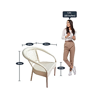 Kid Zone Urban Craft™ D-8 Outdoor Furniture Garden Patio Seating Set 4+1 (4 Chairs, 1 Table Set) Balcony Furniture Coffee Table Set (White) Black 3 Extra Large