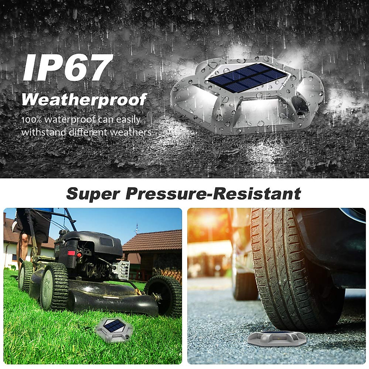 APONUO 12-Pack Solar Deck Lights