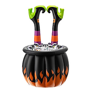 JOYIN 3.2FT Halloween Inflatable Witch Legs in Cauldron Cooler, Halloween Cooler for Drinks, Decoration Theme Party Décor, Party Supplies for Halloween Parties, Lawn Inflatables Home Family Outside