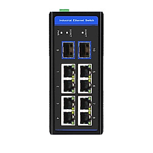 HGW-802SM-PSE - 8X RJ45 + 2X SFP Ports Gigabit Ethernet Managed PoE Industrial Fiber Switch 240W Total Power, DIN Rail Mount, -40 to +75 Celsius