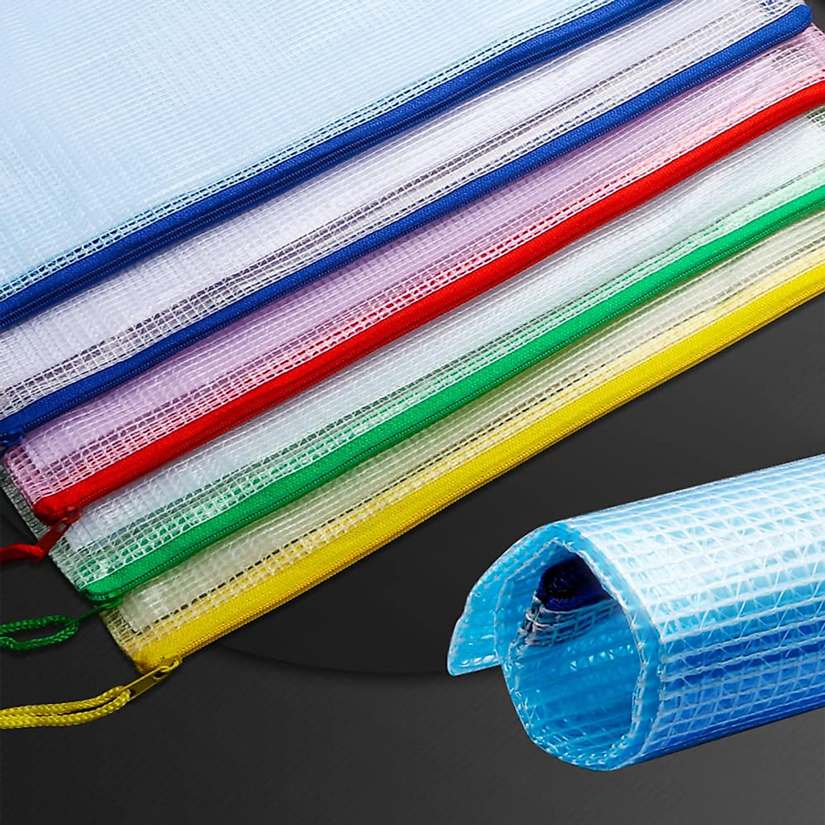 DoTebpa 25 Pcs 5 Colors Small Plastic Zip Document,Clear Plastic Pouch with Zipper for Receipt,Check,Pencil,Mini Tool