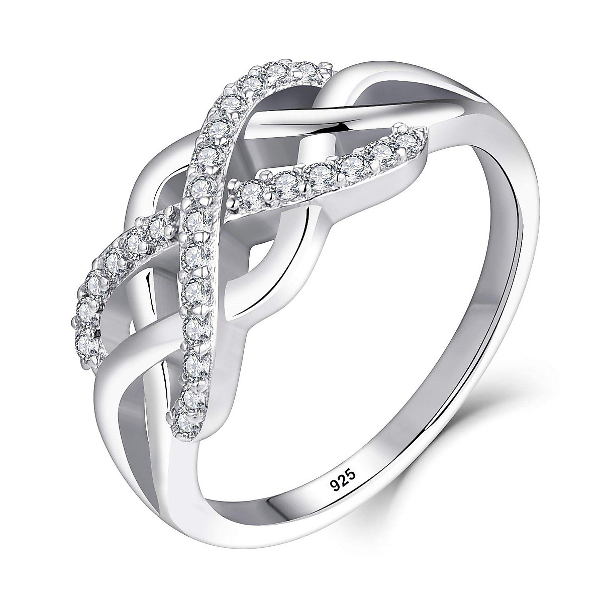 STARCHENIE Infinity Promise Ring for Her 925 Sterling Silver Engagement Wedding Band Anniversary Jewelry Size 8