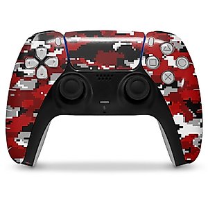 WraptorSkinz Skin Wrap compatible with Sony PS5 DualSense Controller WraptorCamo Digital Camo Red (CONTROLLER NOT INCLUDED)