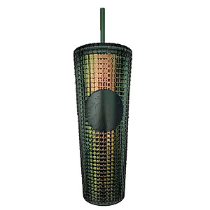 Starbucks Green Rainforest Grid Iridescent Tumbler Fall 2022 Venit 24oz