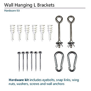 Elite Screens 6" White Projector Screen L-Brackets, Single Metal Welded Construction, Wall or Ceiling Mount - Includes Hooks and Hardware, Model: ZVMAXLB6-W