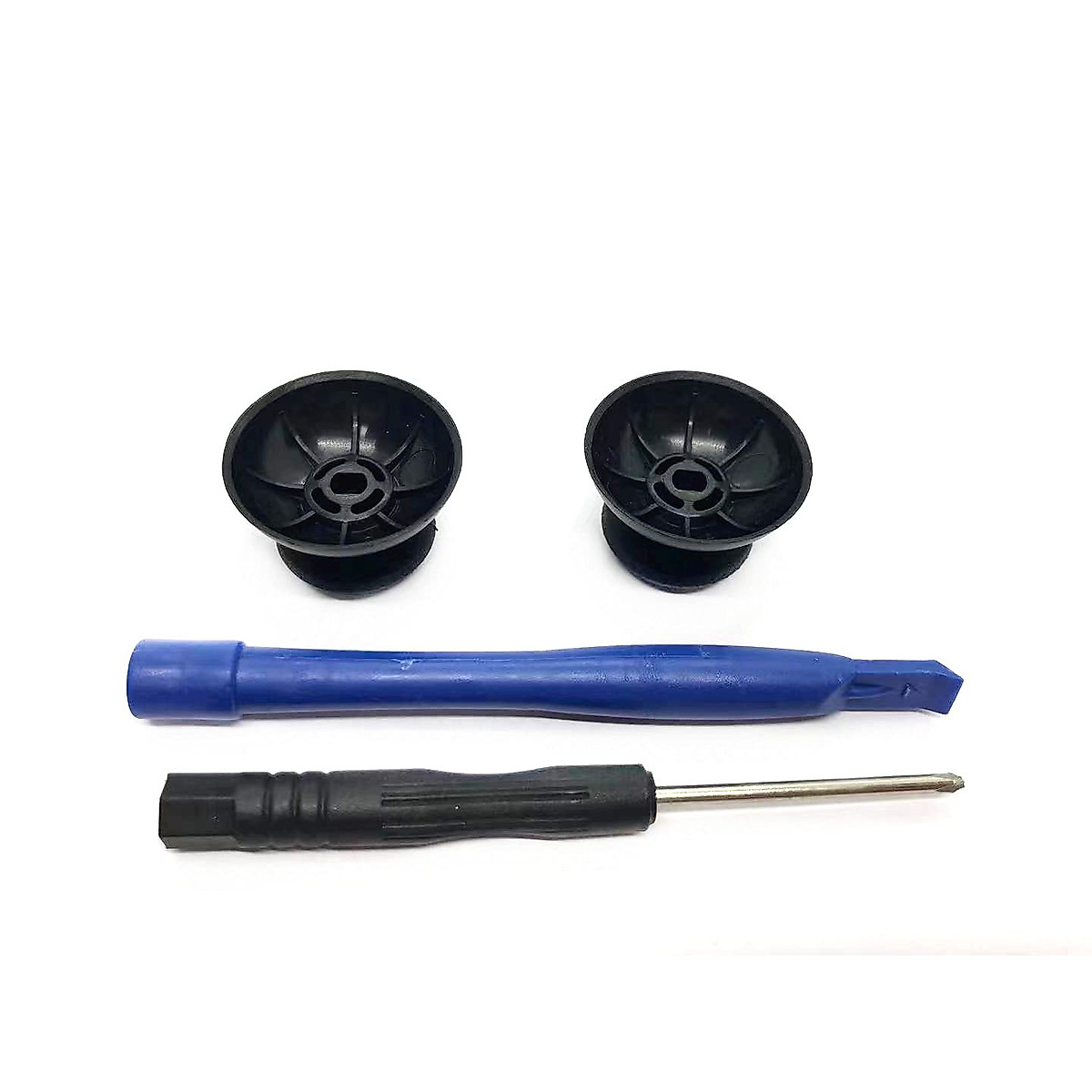 TXLIMINHONG New Compatible 2PCS for Playstation 4 PS4 / PS4 Pro / PS4 Slim Controller Black Replacement 3D Joystick Thumb Sticks Hat