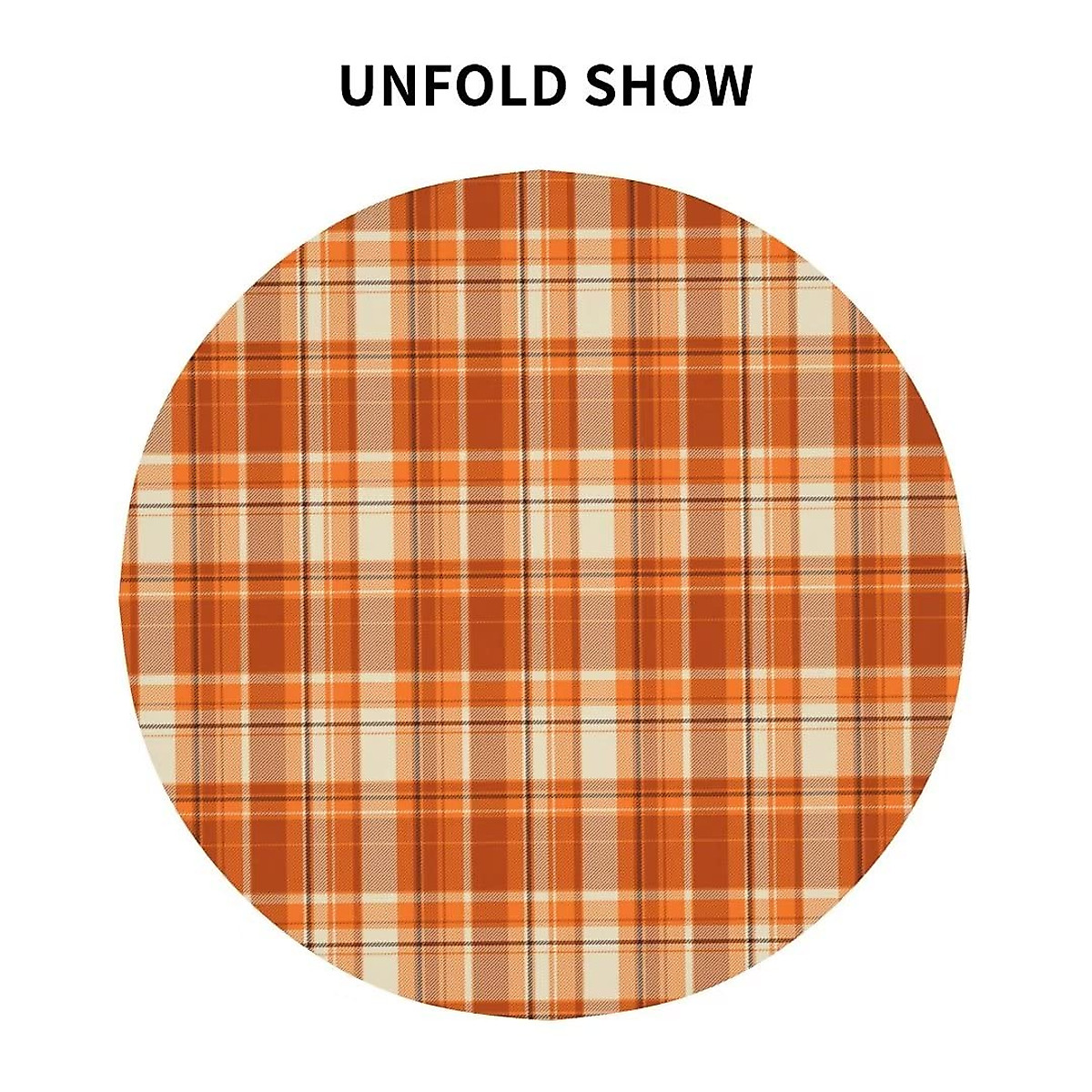 BETGINY Fall Tablecloth 60 Inch Round Autumn Thanksgiving Plaid Table Cloth Dust-Proof Wrinkle Resistant Rustic Tablecloth for Holiday Kitchen Dining Room Party Picnic Indoor Outdoor