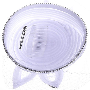 FORBUSITE Fascinators Hat for Women Church Tea Party Headband Derby Wedding Cocktail Hat White