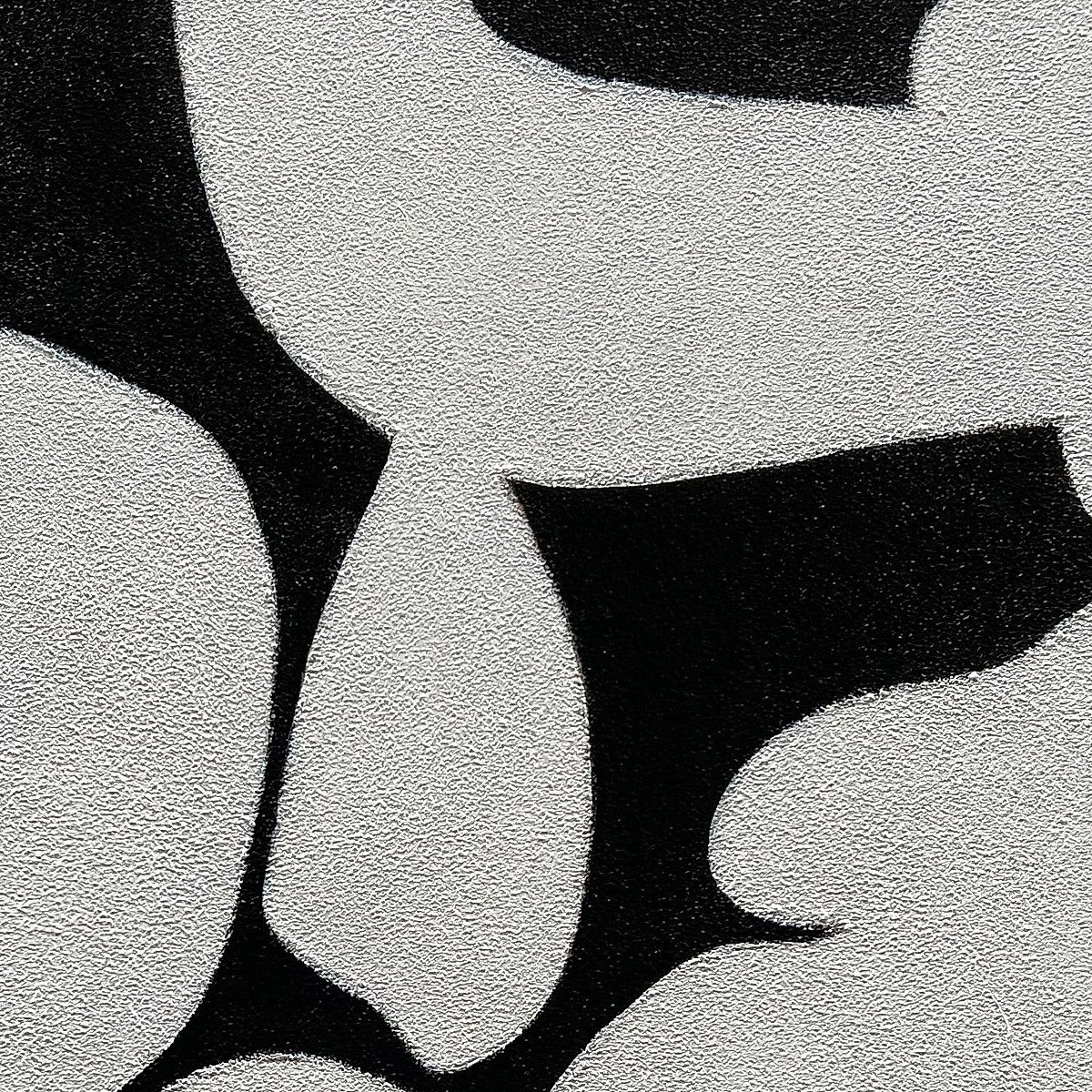 NANKAI Hand-Painted Black and White Wall Abstract Oil Painting 40x28 Inch Contemporary Minimalist Art Modern Oil Painting Art Used for Family Living Room Bedroom Wall Decoration