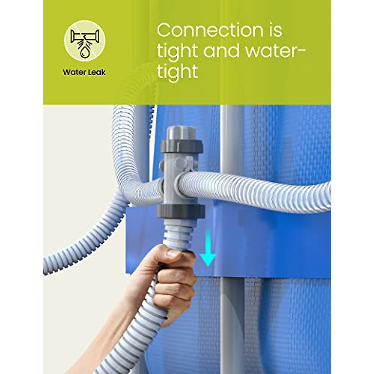 SUMMERBUDDY Split Swimming Pool Hose Plunger Valve, 2 in 1 Hose Plunger Valve Swimming Pool Part for Filter Circulation System