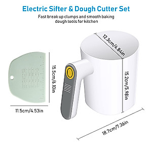 Electric Flour Sifter, Battery Operated Flour Sieve for Baking, Handheld Cooking Baking Tool for Cooking, Pastry Baking Kitchen Utensil DIY