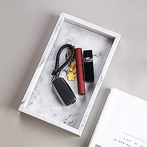 StonePlus Natural Marble Elegant Jewelry Tray Stone Organizer for Dressroom/Bathroom/Coffeeshop (Cloud Grey, 9.84Lx5.91Wx1.18H)