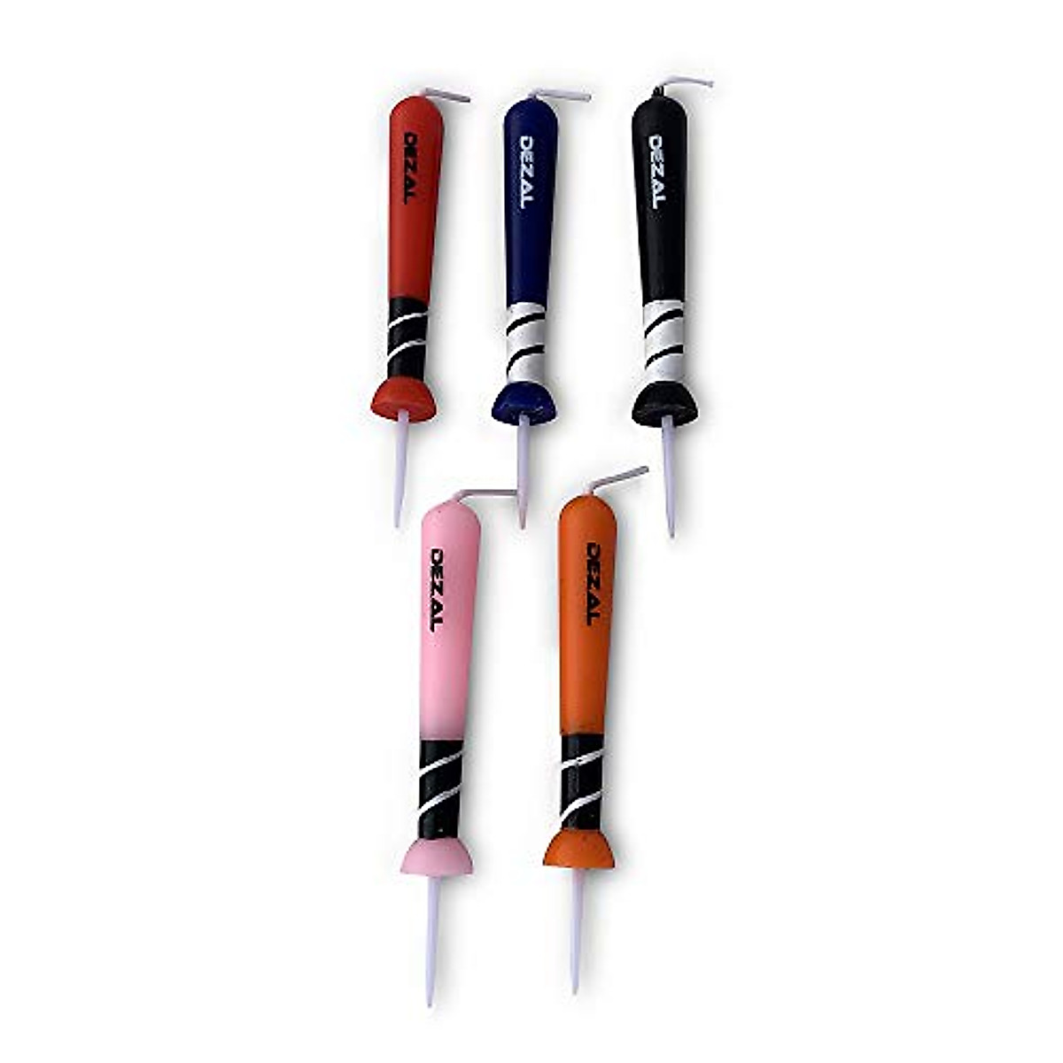DEZAL Orange Baseball Bat and Softball Bat Candles (6 Pack) for Baseball Birthday Party Supplies and Decorations – Cupcake and Birthday Cake Topper Candles for Softball Fastpitch and Baseball Fans