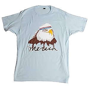 USA Mullet Eagle | Patriotic 80's Eagle of Freedom - Merica Unisex T-Shirt-Adult,S Light Blue