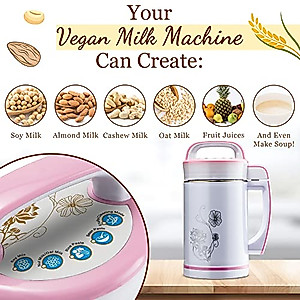Soy Milk Maker Machine - 5 in 1 Vegan Nut Milk Maker - Nut Milk Machine Works As: Almond Milk Maker, Oat Milk Maker, Soymilk Machine, & Soup Maker Machine. Includes Tofu Making Kit w/ Tofu Press & Recipe eBook for Nut Milk & Tofu