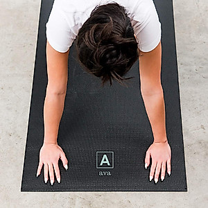 Weddingstar Customizable No-Slip Black Yoga Mat - Boxed Initial