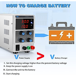 DC Power Supply Variable,30V 10A Bench Power Supply Electroforming,Adjustable Regulated Power with 3 Digit Display for Laboratory,Test Faulty Motor,Mobile Phone Repair,DIY,SKY TOPPOWER STP3010