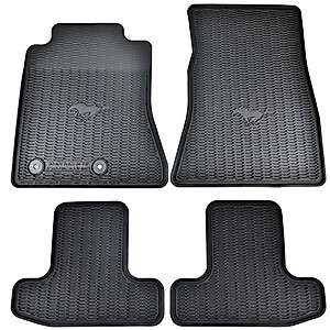 Ford OEM Factory Stock 2015 2016 Black Mustang Pony Horse All Weather Vinyl Floor Mats Front & Rear