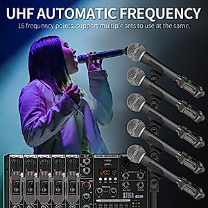 XTUGA C-977 UHF Wireless XLR Transmitter and Receiver& Wireless Guitar Transmitter Receiver,Rechargeable Mic Adapter 16 Channels 164ft Range for Dynamic Microphone,Audio Mixer,Electric Guitar Bass