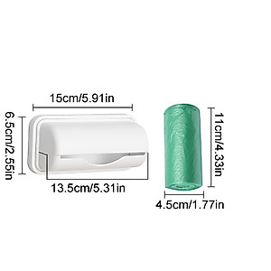2Pcs Trash Bag Dispenser Wall Mount, Disposable Trash Liner Dispenser, Trash Can Liner Dispenser, Fineliner Bag Dispenser, No Drill Bag Dispenser Wall Mount Garbage Bag Dispenser (White)