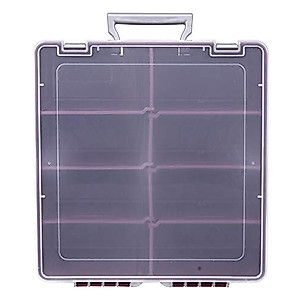 AB Designs 6990ABP Super Satchel Double Deep with Removable Dividers, Stackable Home Storage Organization Container, Plum