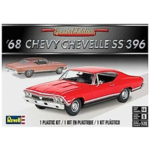Revell 85-4445 '68 Chevy Chevelle SS 396 Model Car Kit 1:25 Scale, Skill Level 5 Plastic Model Building Kit, Red, Small, 126-Piece