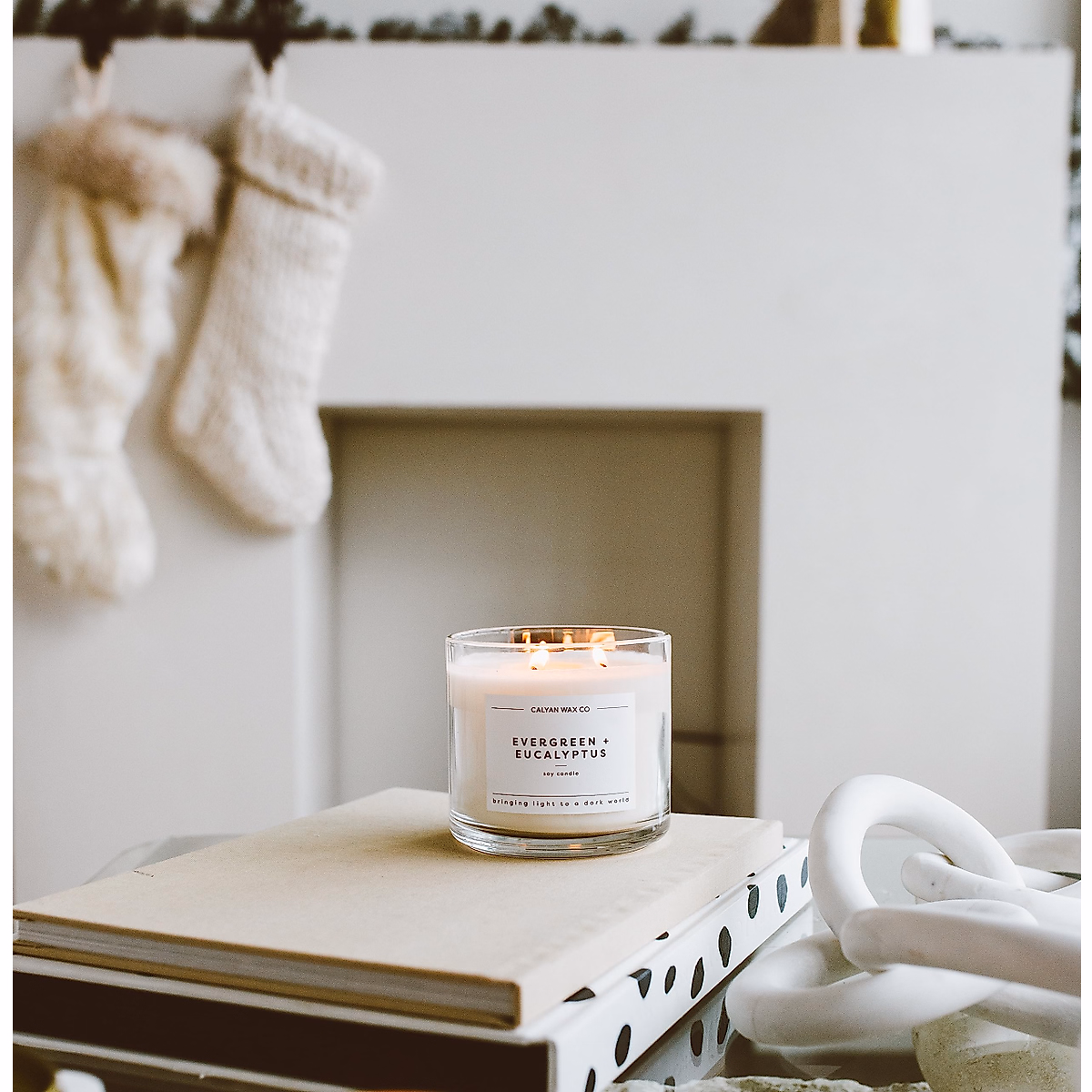 Calyan Wax Co. 3 Wick Candle, Home + Holiday Scented Candle, 43 Hour Burn Time, 3 Wick Soy Candles, Non Toxic & Vegan Soy Wax, Glass Jar Scented Candles, 14.9oz