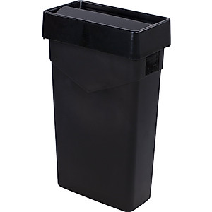 Carlisle FoodService Products 34202303 TrimLine Rectangle Waste Container Trash Can Only, 23 Gallon, Black