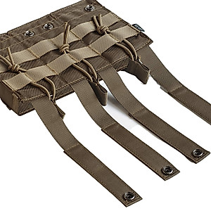 ELVO Tactical Molle Mag Pouch, Open-Top Molle Double/Triple Stacker 5.56 7.62 Magazine Pouches Holder Carrier for Rifle M4 M14 G36 HK416 AR-15 and Glock 17 19 M1911 9MM Magazines Holster