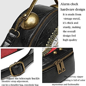 Real Working Clock Handbags Purse Antique Steampunk Shoulder Bag PU Messenger Bag