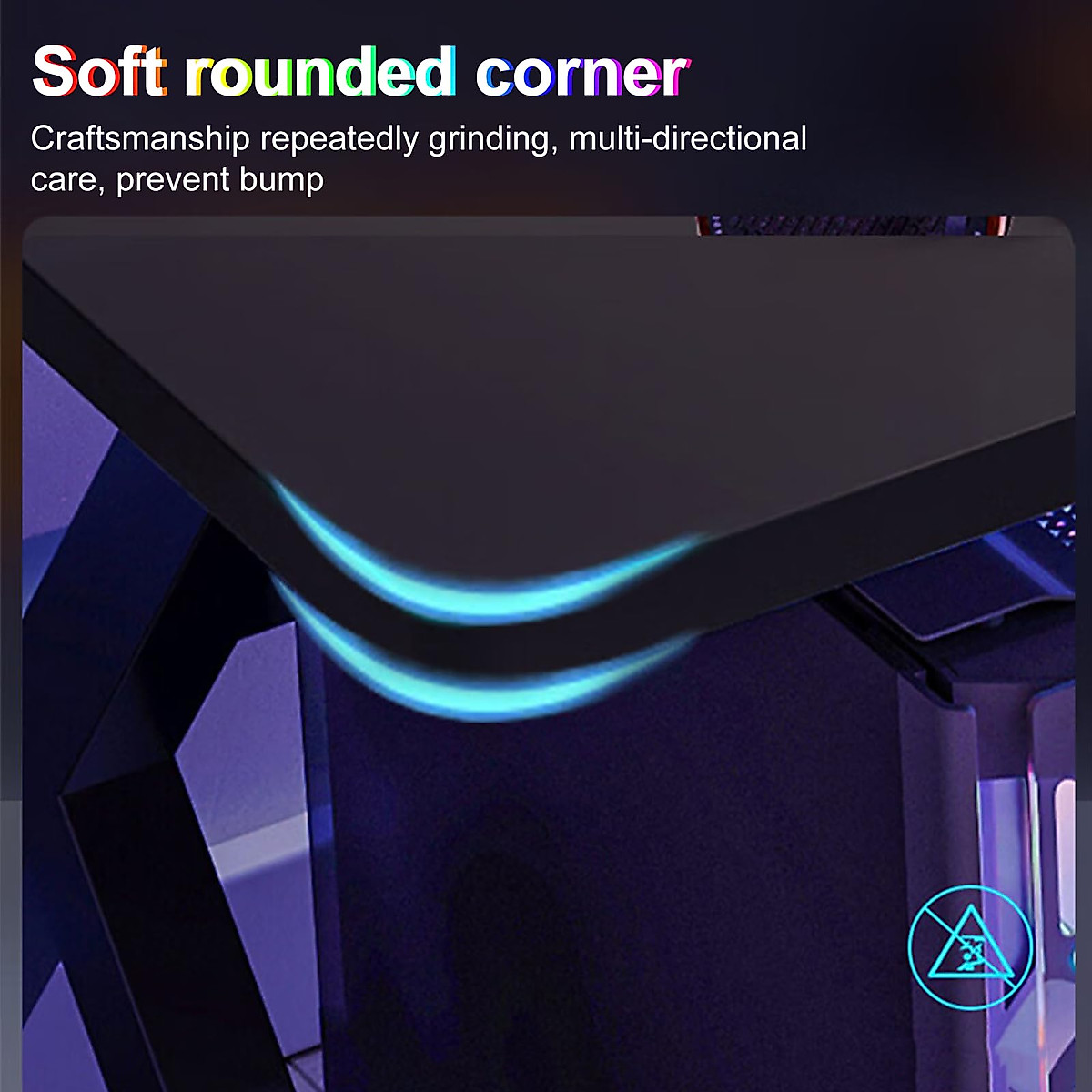 JENPECH 40In Gaming Desk, Computer Desk, Computer Game Table with X-Shaped Steel Legs, Ergonomic Sturdy PC Workstation Desk for Home Office with 2 Cable Holes (Black-24x40inch)