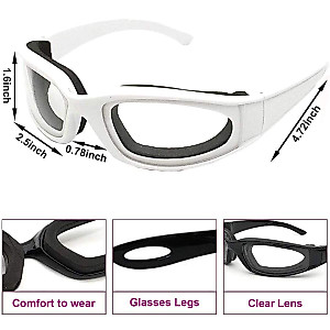 4 Pieces Onion Goggles, Anti-Fog No-Tears Kitchen Onion Glasses with Inside Sponge, Kitchen Gadget for Chopping Onion Cooking Grilling Dustproof, Eye Protector for Women Men Cleaning Kitchen and more