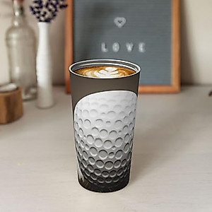 GTKSYNVE Reusable Coffee Mug with Lid and Handle, Golf Ball Tumbler for Hot & Cold Drinks 16oz Stainless Steel Insulated Coffee Tumblers Double Wall Vacuum Thermal Cup