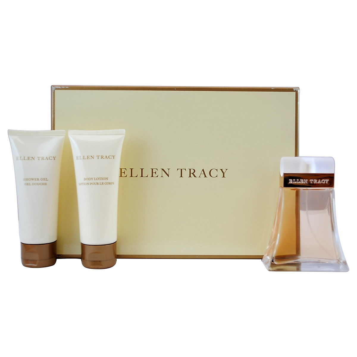 Tracy by Ellen Tracy for Women 3 Pc Gift Set 2.5oz EDP Spray, 3.4oz Body Lotion, 3.4oz Shower Gel