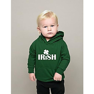 Infant Fleece Hooded Pullover-Irish with Clover, Forest Green, 12-18m