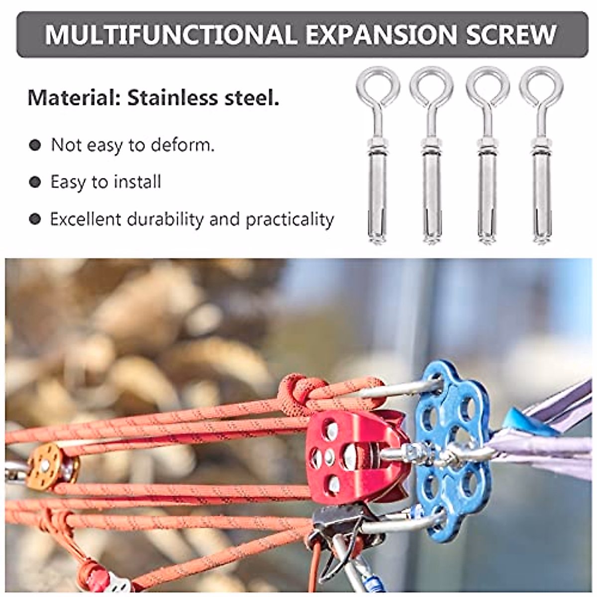 VILLCASE 4pcs Stainless Steel Expansion Screw Closed Stainless Expansion Closing Screw Manhole Cover net Expansion Screw Stainless Screws Screw Dedicated Stainless Expansion Screw