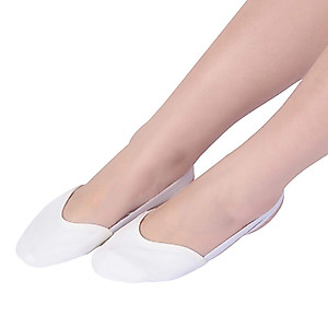 Healifty Half Sole Ballet Shoe Contemporary Pirouette Dance Lyrical Turning Shoes Dance Paw for Ballet Jazz Women Girls Size L (White)