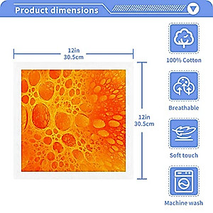 Vnurnrn Orange Towels Cotton Washcloths Set, Soft Absorbent Quick Dry Wash Clothes, Multi-Purpose Fingertip Towels for Bathroom,Hotel,Travel,12'' x 12'' (2 Pack)